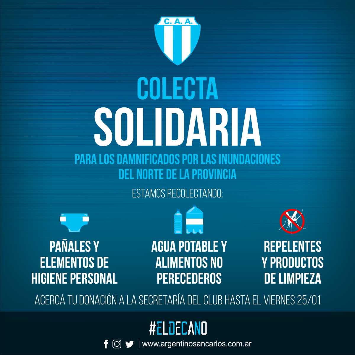 Colecta Solidaria para los damnificados por las inundaciones